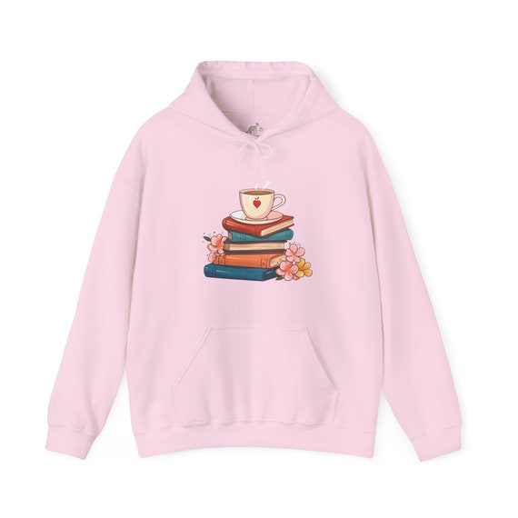 Shop - OurStickerbox.com - Books and Tea Unisex Hooded Sweatshirt ...