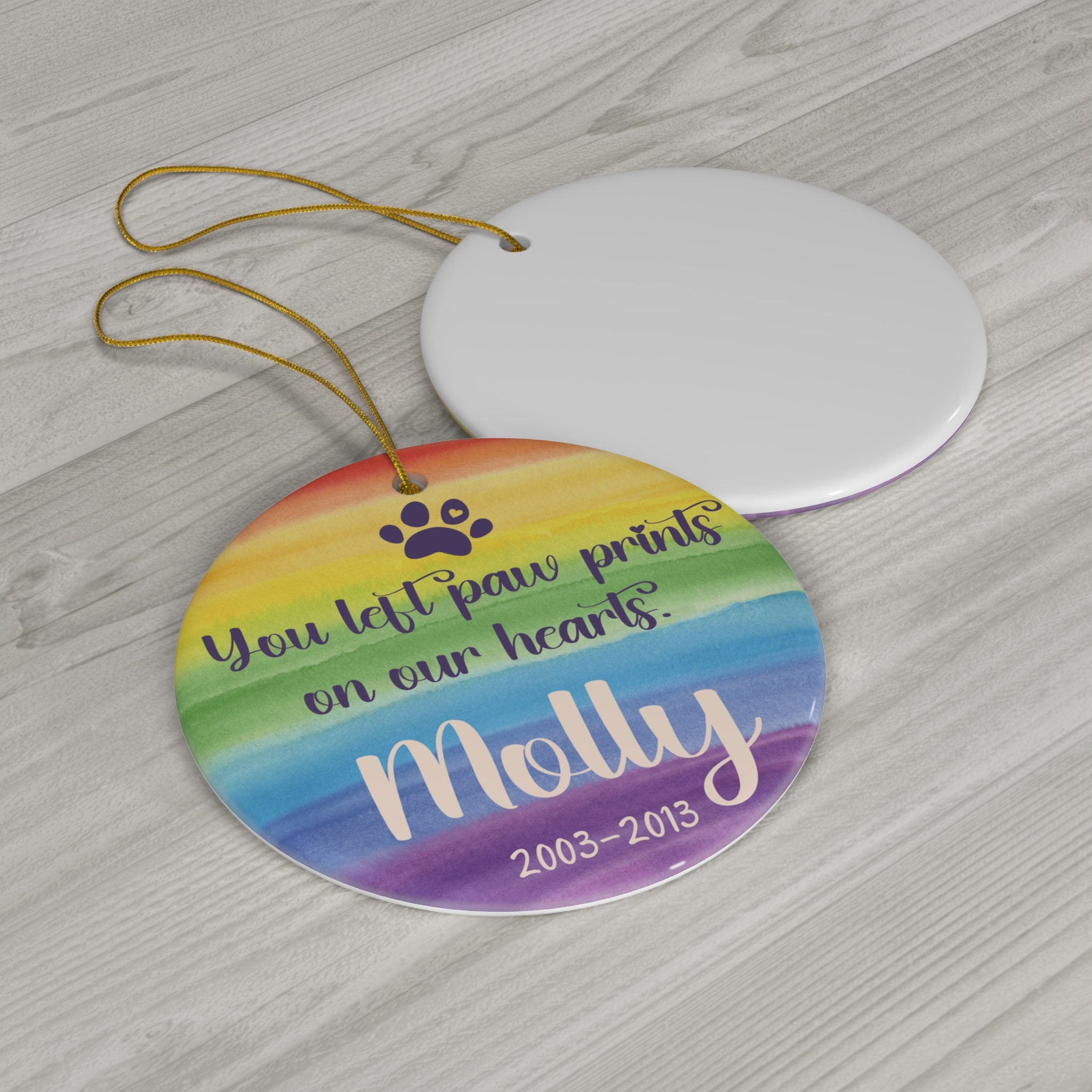 Personalized Rainbow Bridge Ornament / Memorial for Beloved Pet / Style ...