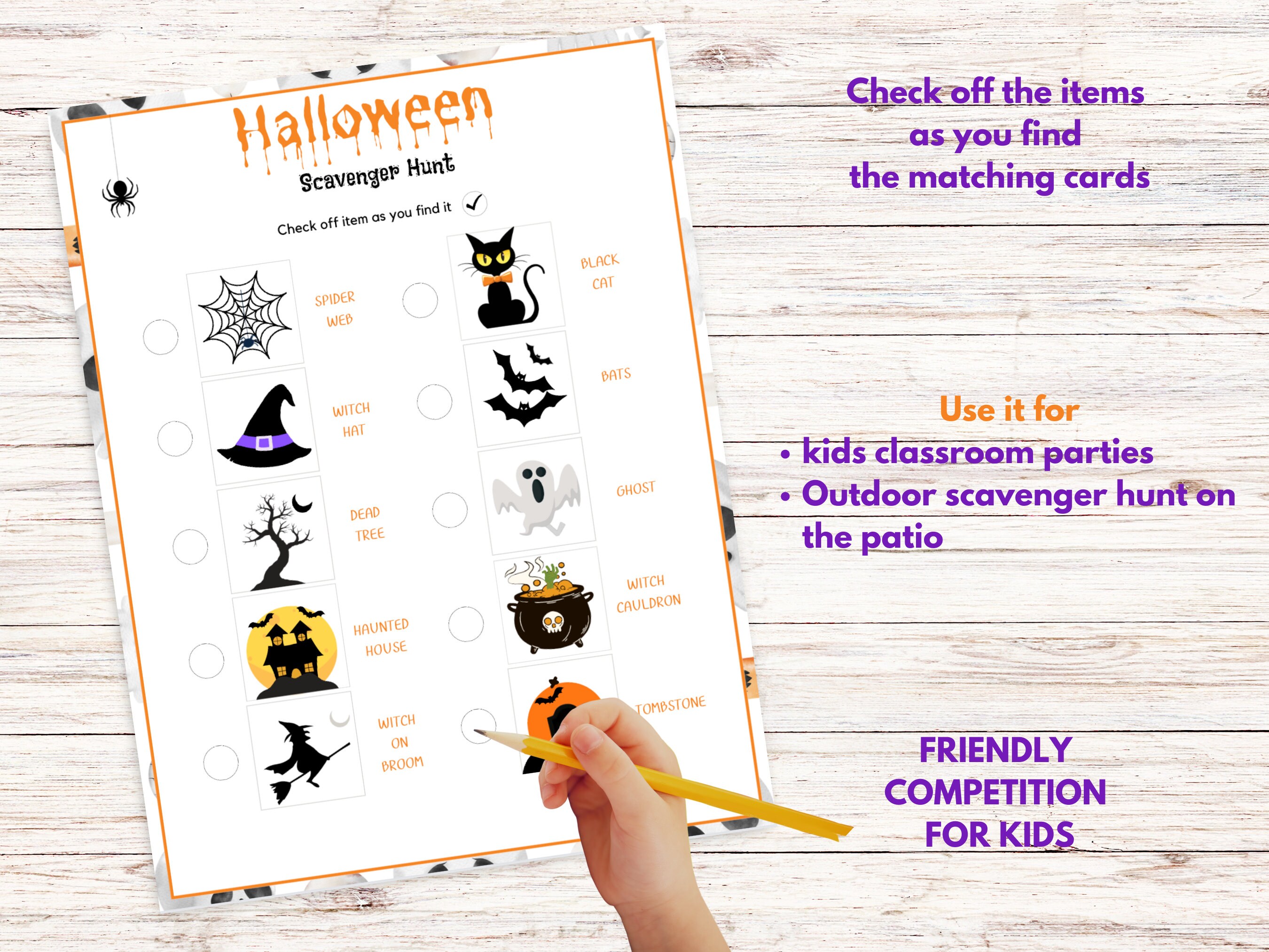 Halloween Scavenger Hunt Classroom Party Game Digital Download ...