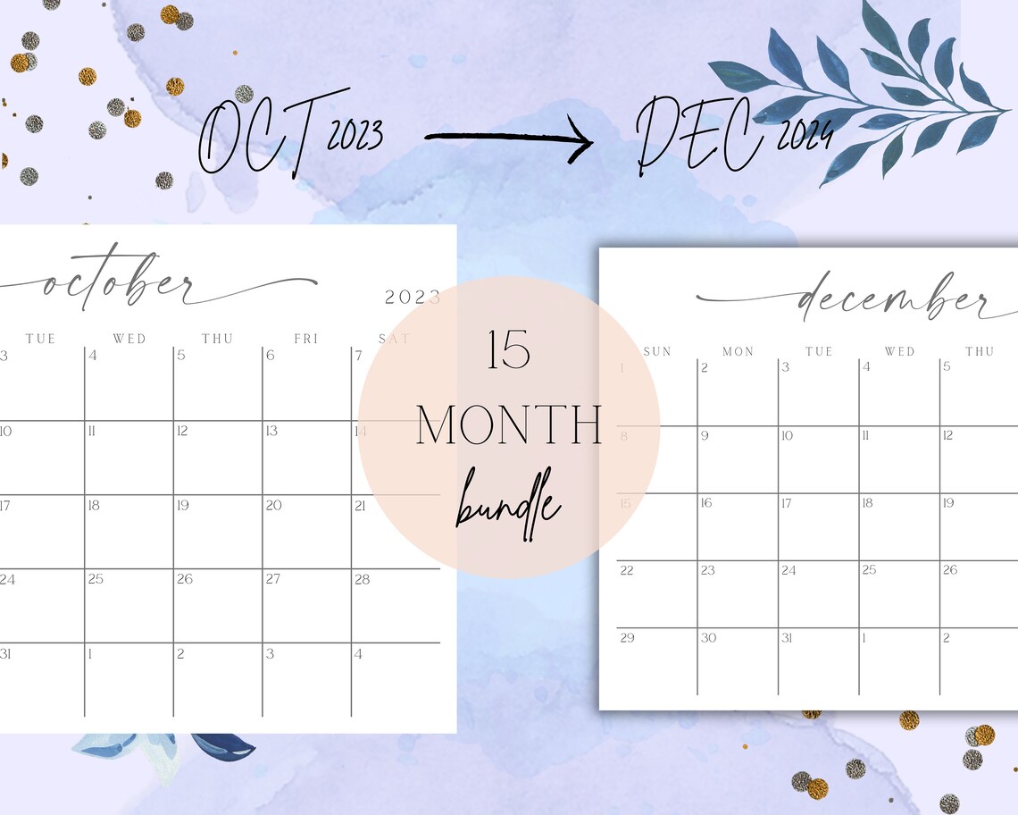 Printable Calendar 2023 2024, Horizontal Minimalist, Daily Planner ...