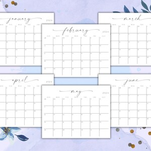Printable Calendar 2023 2024, Horizontal Minimalist, Daily Planner ...