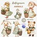 28 Cottagecore Animal Pngs ,watercolor Creature Digital Download for ...