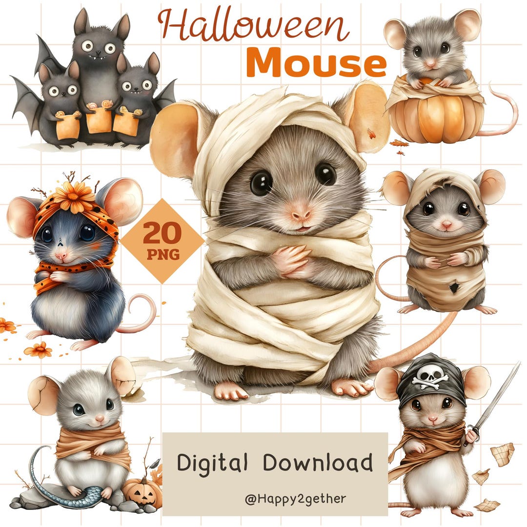 Spooky Halloween Mouse PNG, Cute & Creepy Clipart,halloween Mice ...