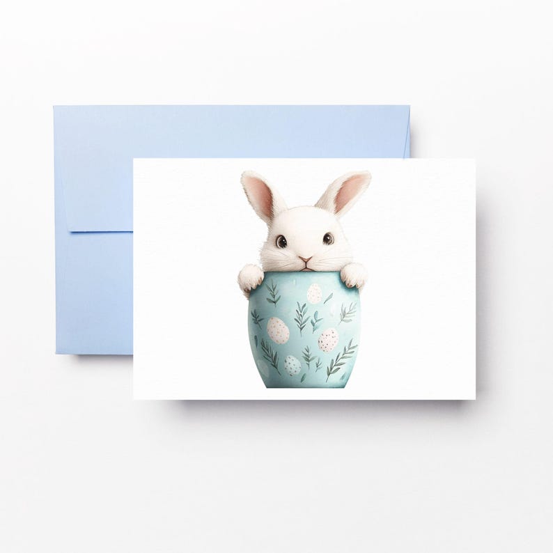 Watercolor Bunny Easter Clip Art Set - Adorable Spring Rabbit ...