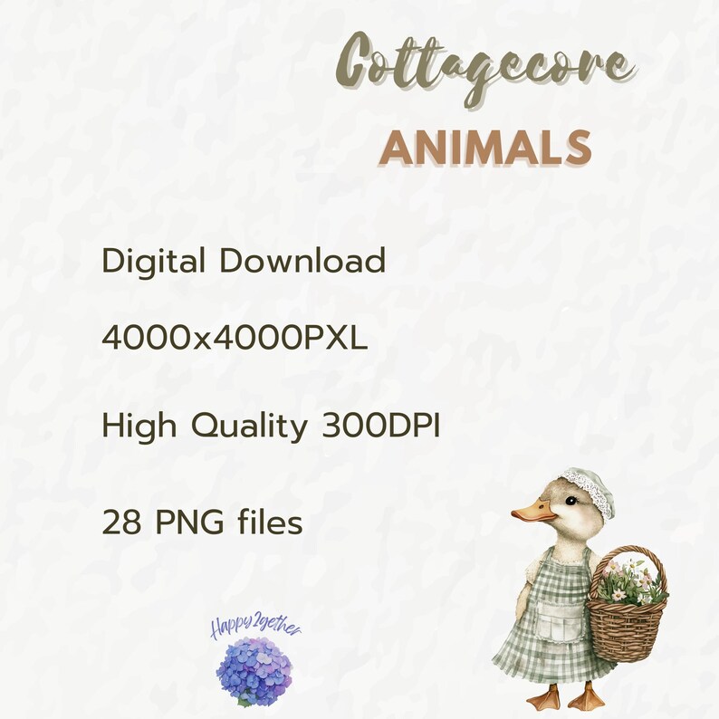 28 Cottagecore Animal Pngs ,watercolor Creature Digital Download for ...