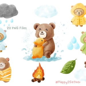 Cute Bear in the Rain: Perfect for Scrapbooking, Stickers, and More ...