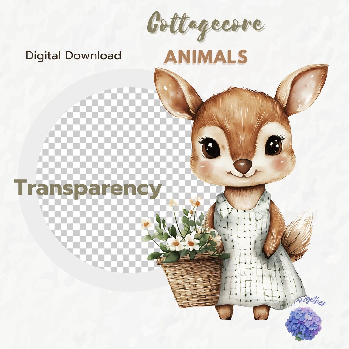 28 Cottagecore Animal Pngs ,watercolor Creature Digital Download for ...