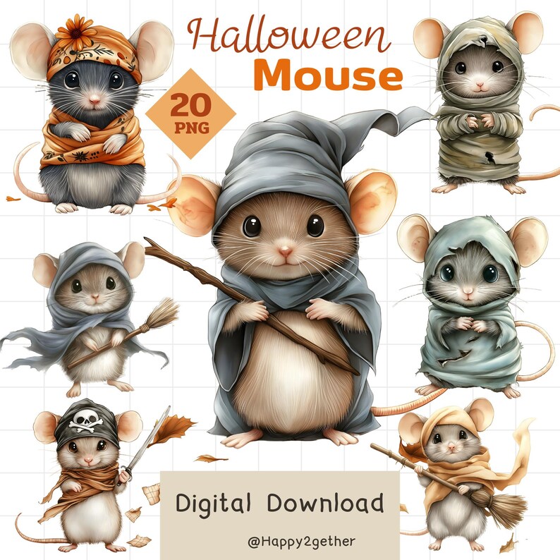 Spooky Halloween Mouse PNG, Cute & Creepy Clipart,halloween Mice ...
