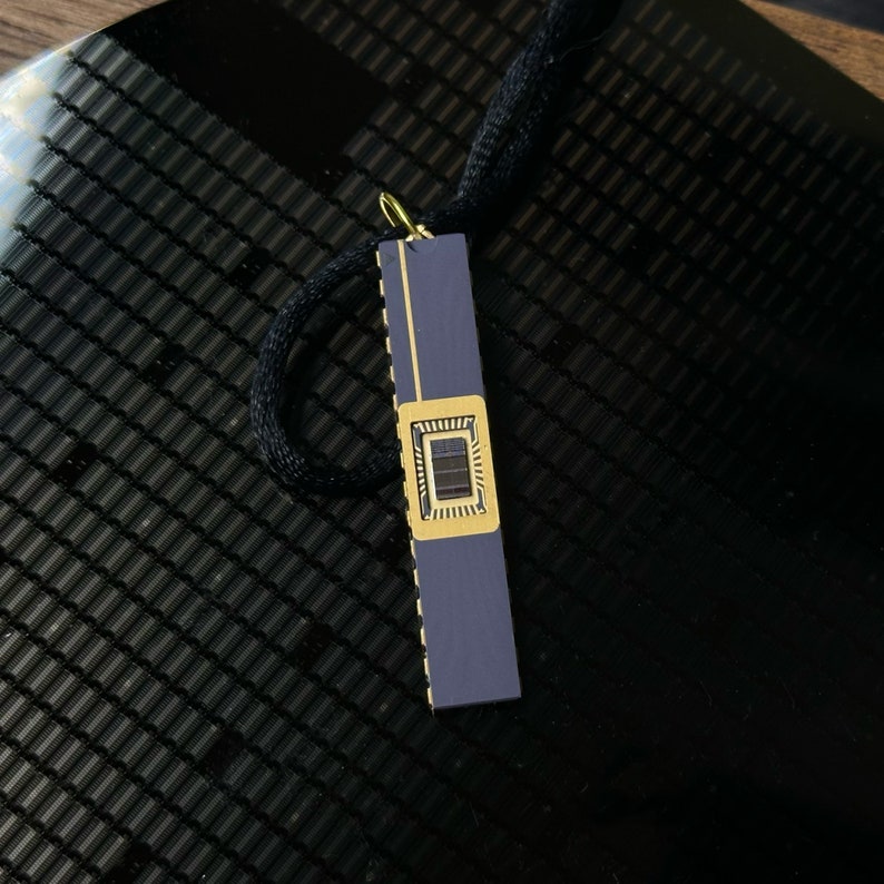 Long Pendant Necklace With IC Chip recycled From IC Packaging - Etsy