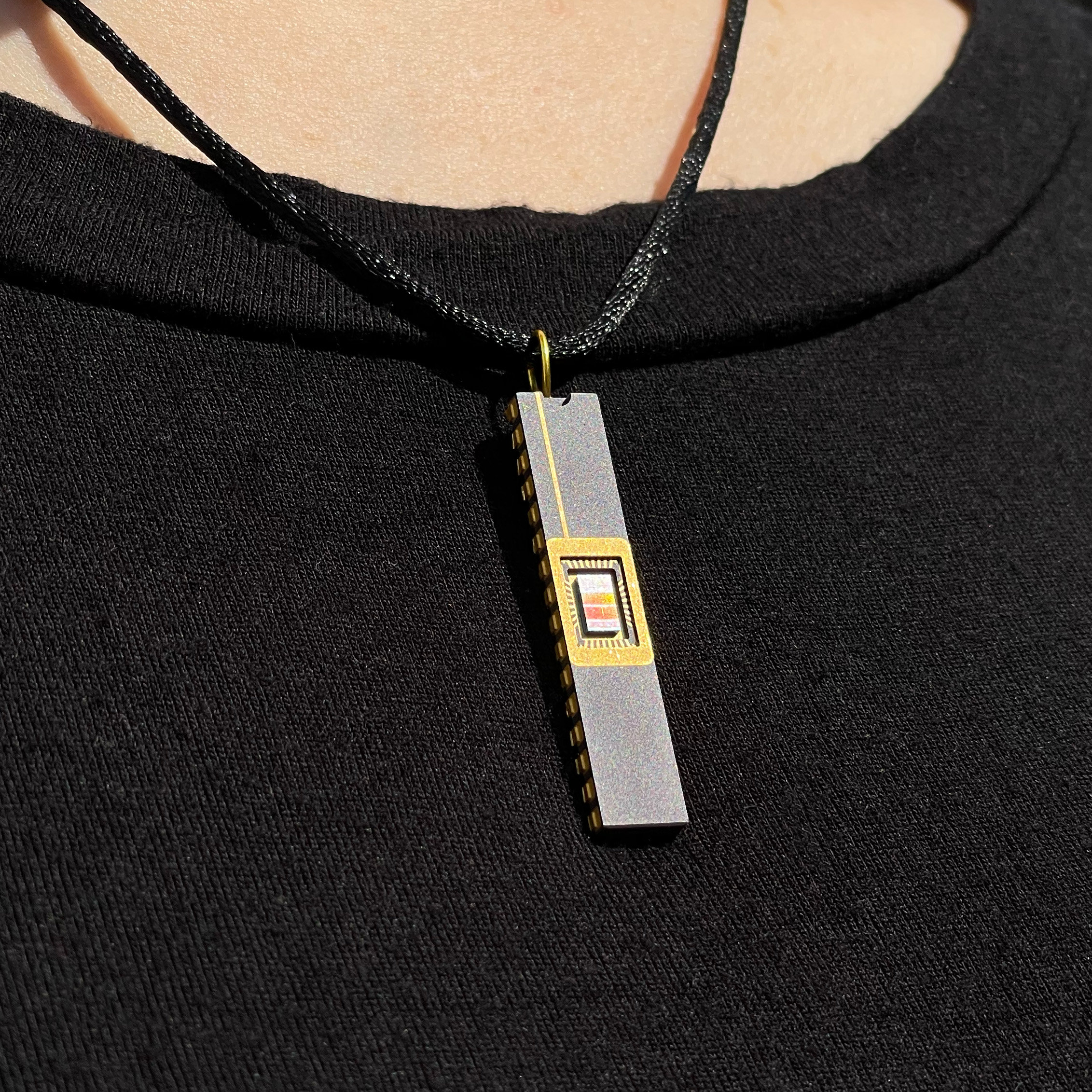 Long Pendant Necklace With IC Chip recycled From IC Packaging - Etsy
