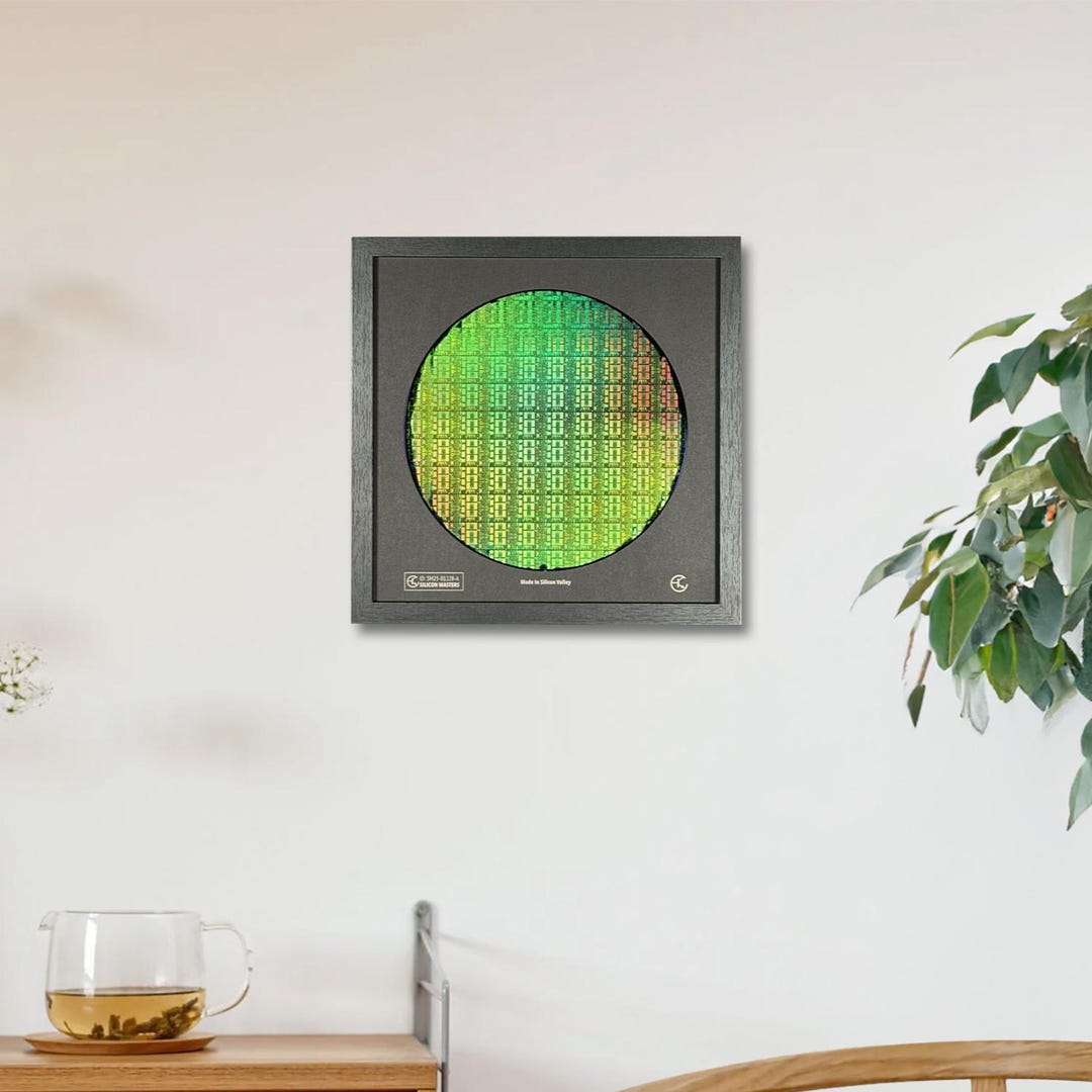Framed 200mm Silicon Wafer: Multi Colored, Handmade in Silicon Valley ...