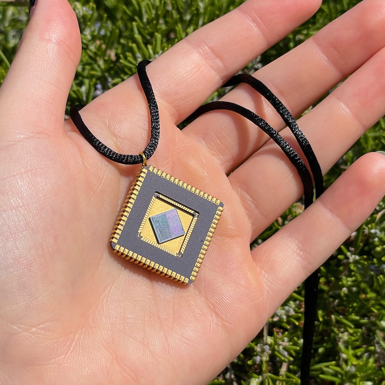 Space Tech Necklace With IC Chip large - Etsy