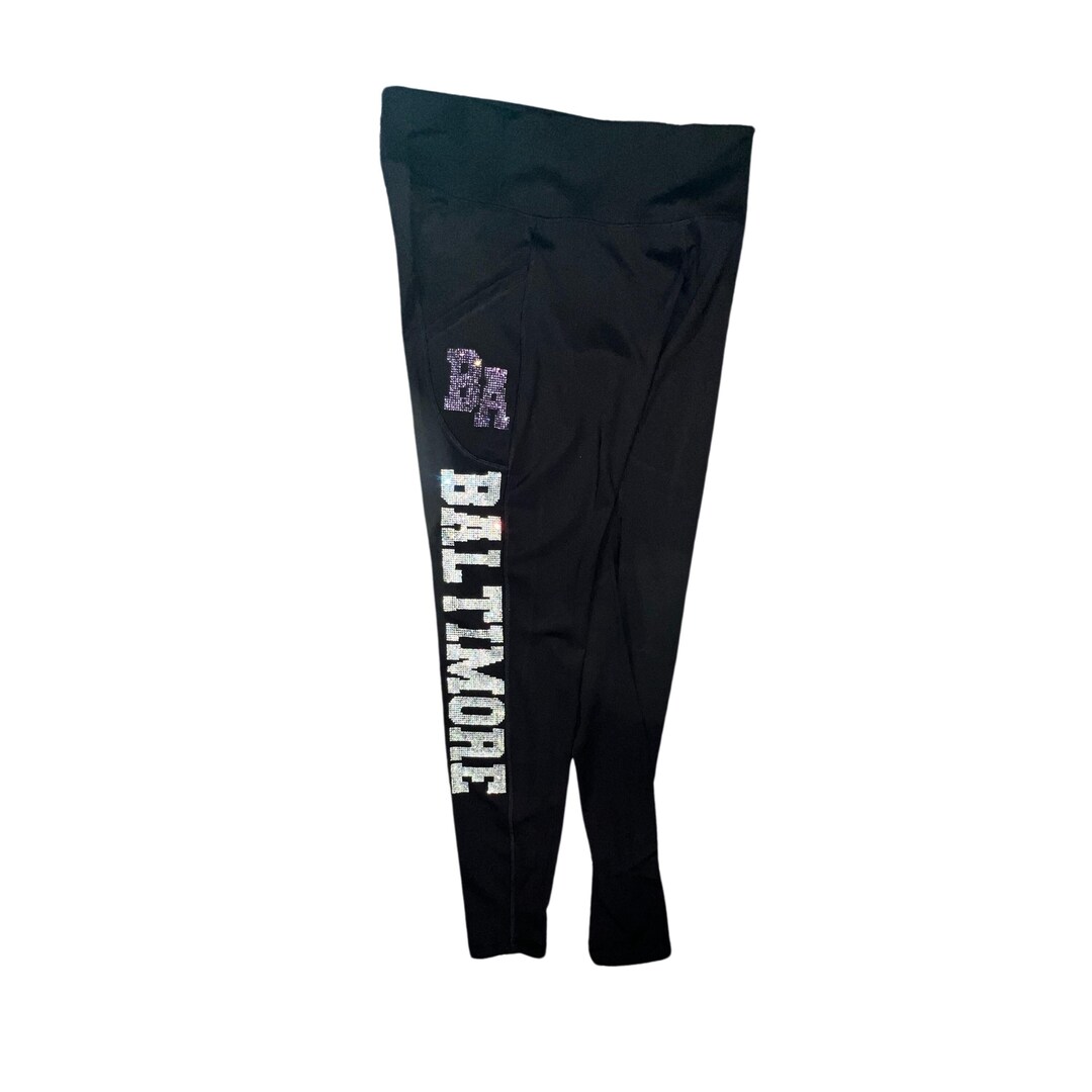 Baltimore Rhinestone Leggings, Game Ready Football Leggings, BA ...