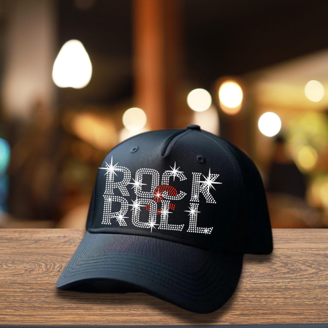 Rock & Roll Rhinestone Hat, Rock N' Roll Hat, Rock Music Hat, Rock ...