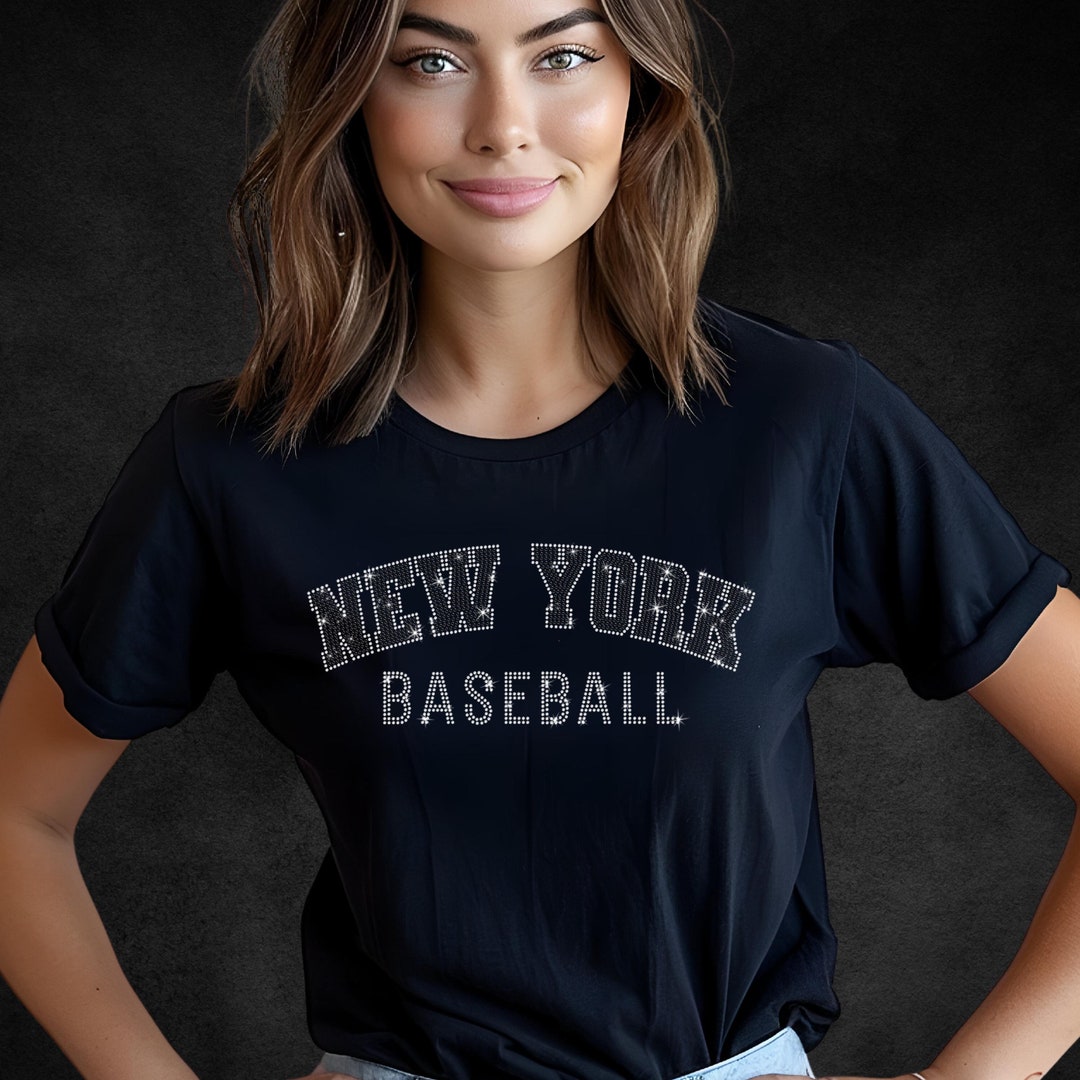 New York Rhinestone Shirt, Baseball Team Fans Game Day Gift, Unisex ...