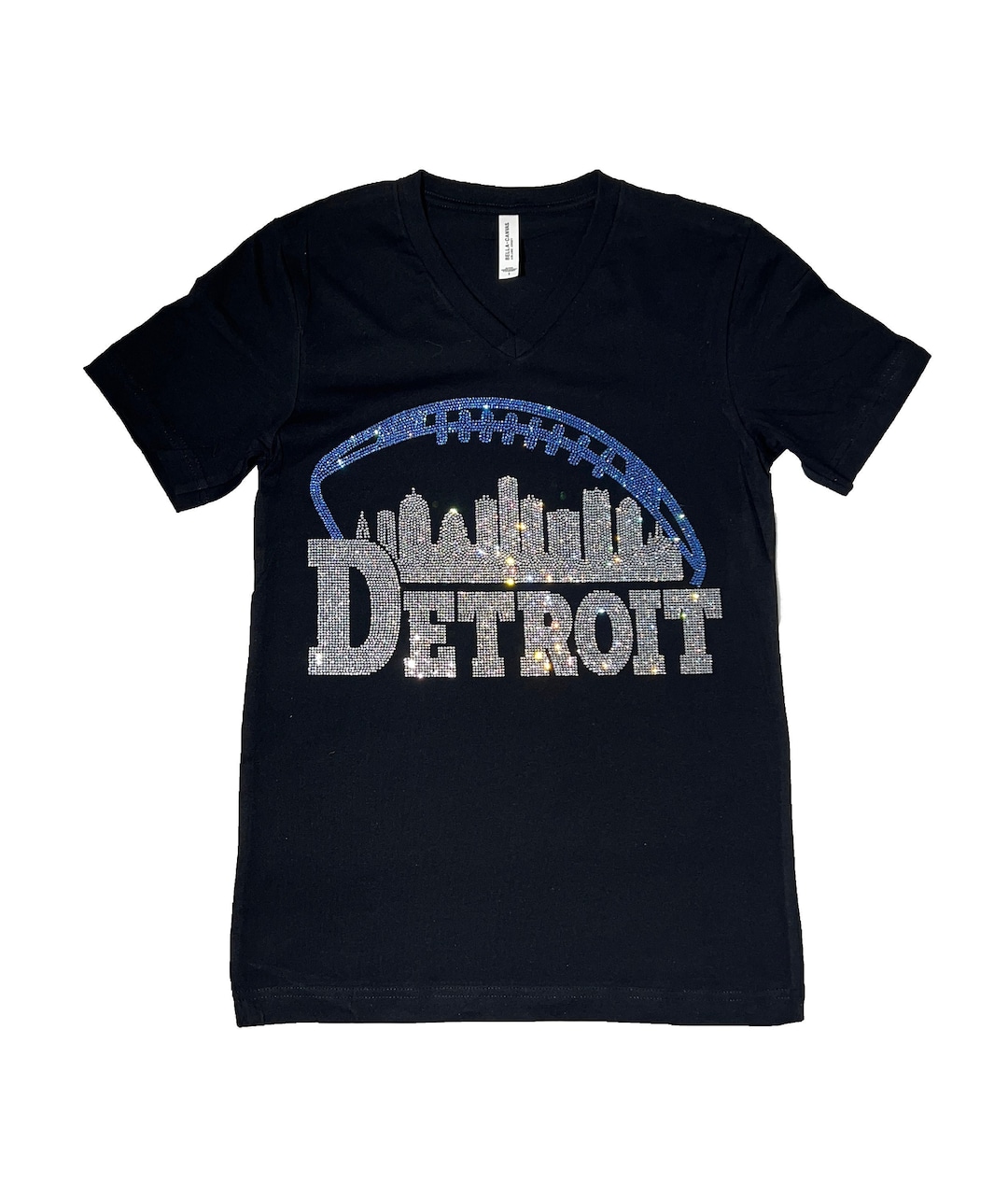Detroit Rhinestone Football Shirt: Game Day Sparkle Tee - Etsy