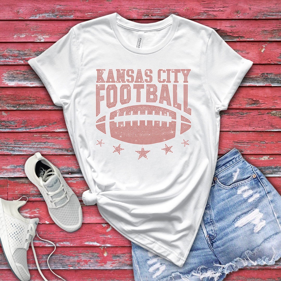 Kansas City Rhinestone Football Shirt: Game Day Sparkle - Etsy