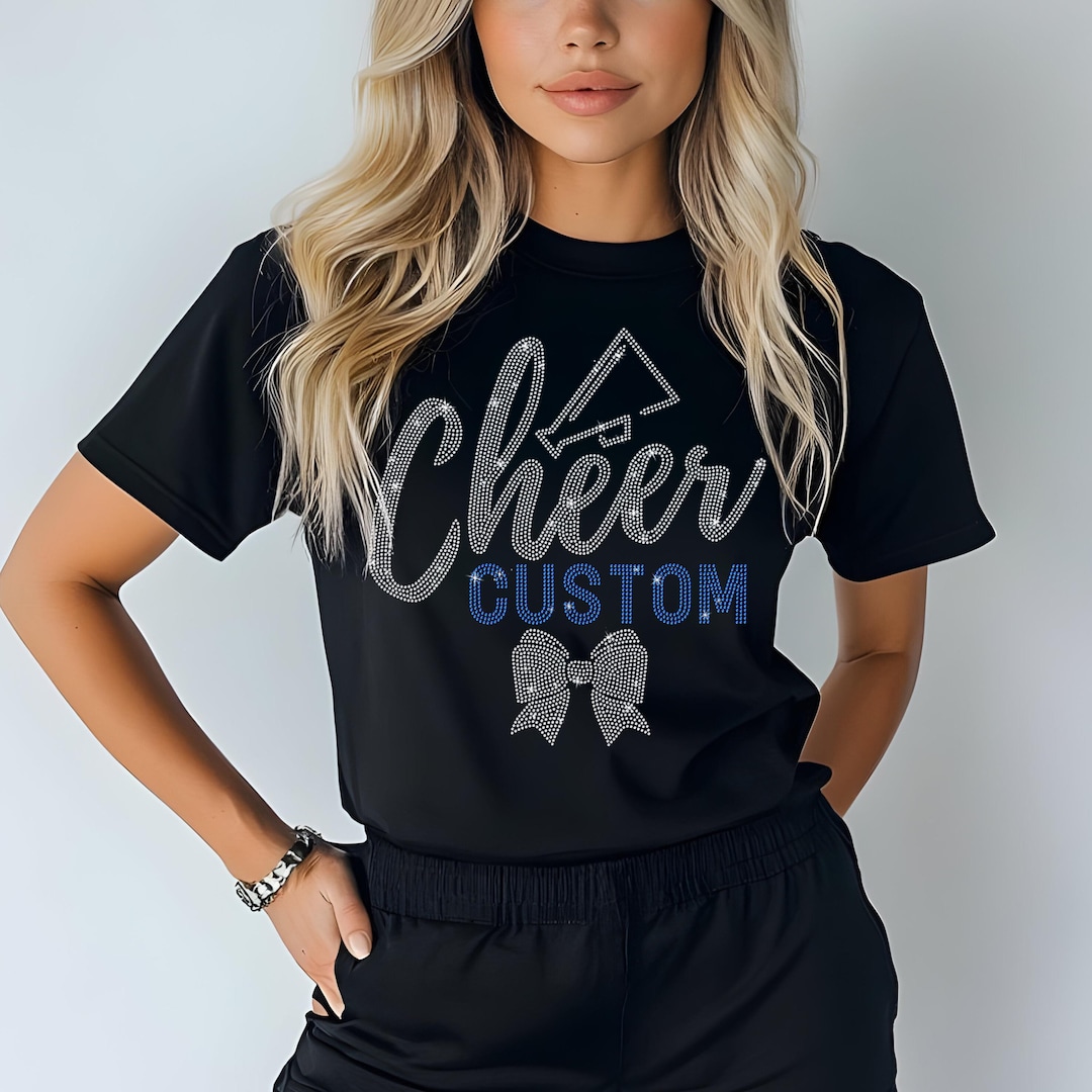 Personalized Rhinestone Cheer Shirt: Custom Team Spirit Wear - Etsy