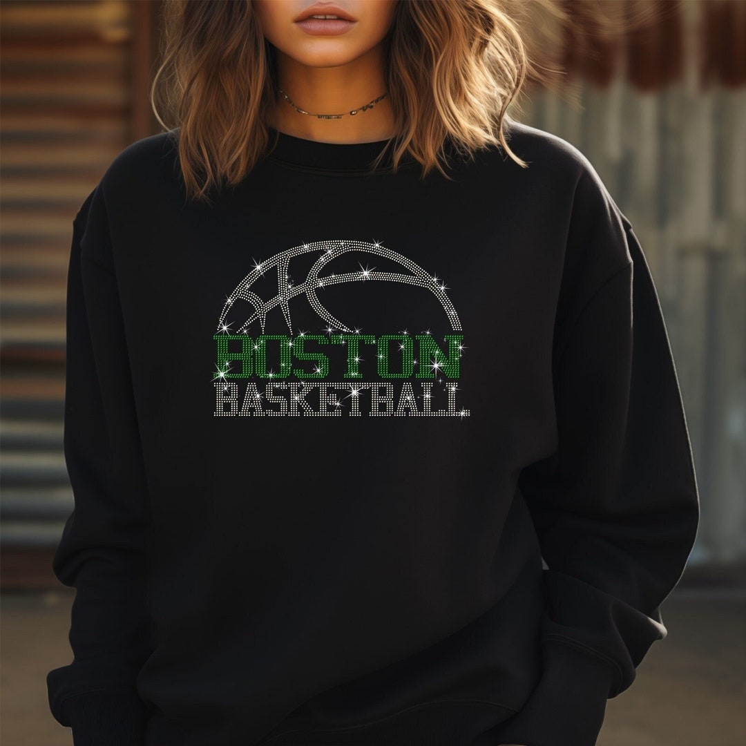 Boston Basketball Rhinestone Shirt: Game Day Basketball Fan Team Top - Etsy