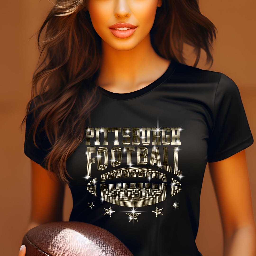 Pittsburgh Rhinestone Football Shirt: Game Day Sparkle Tee - Etsy