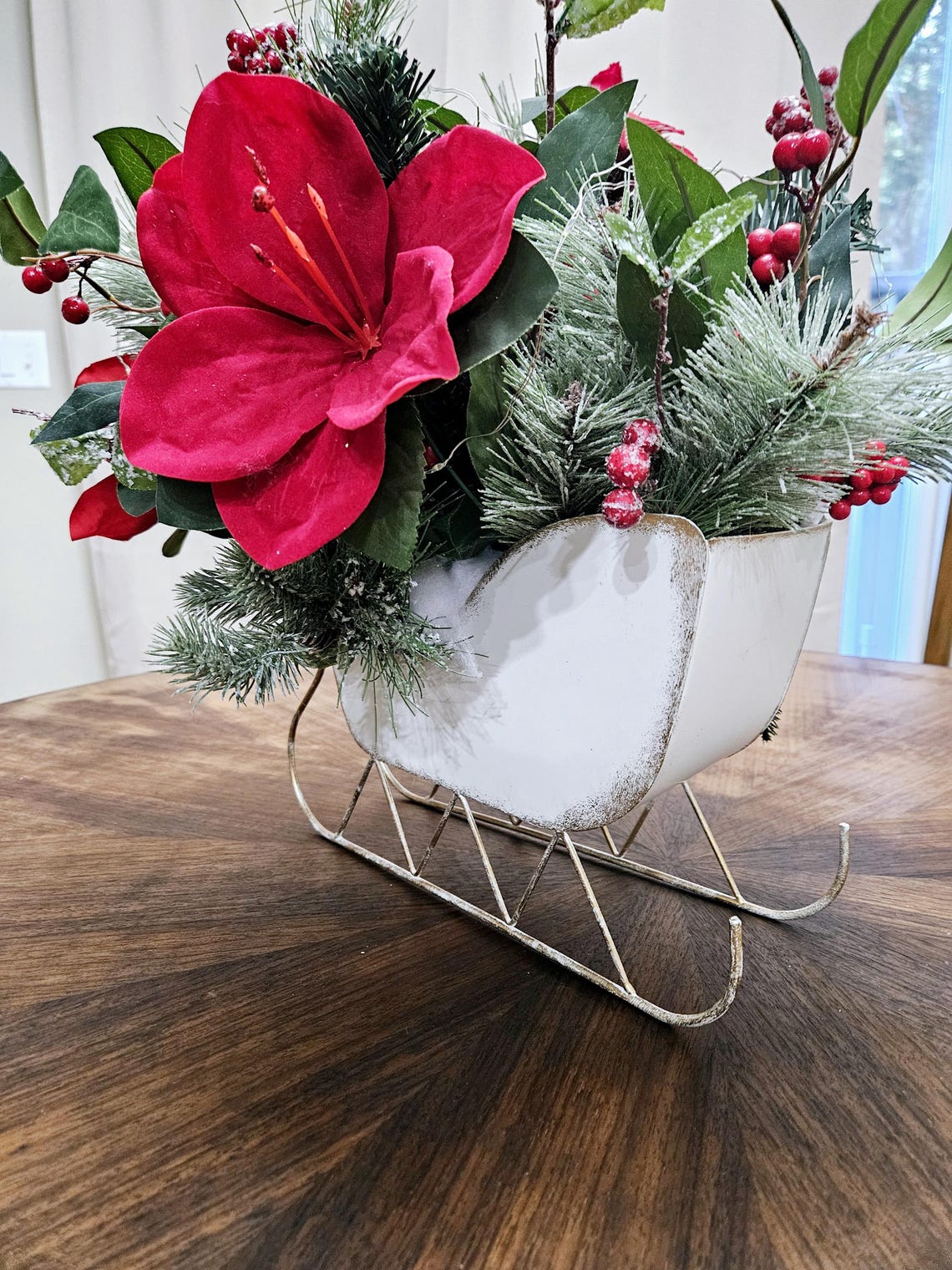 Christmas Sleigh, Santa's Sleigh, Sleigh, Christmas Centerpiece ...