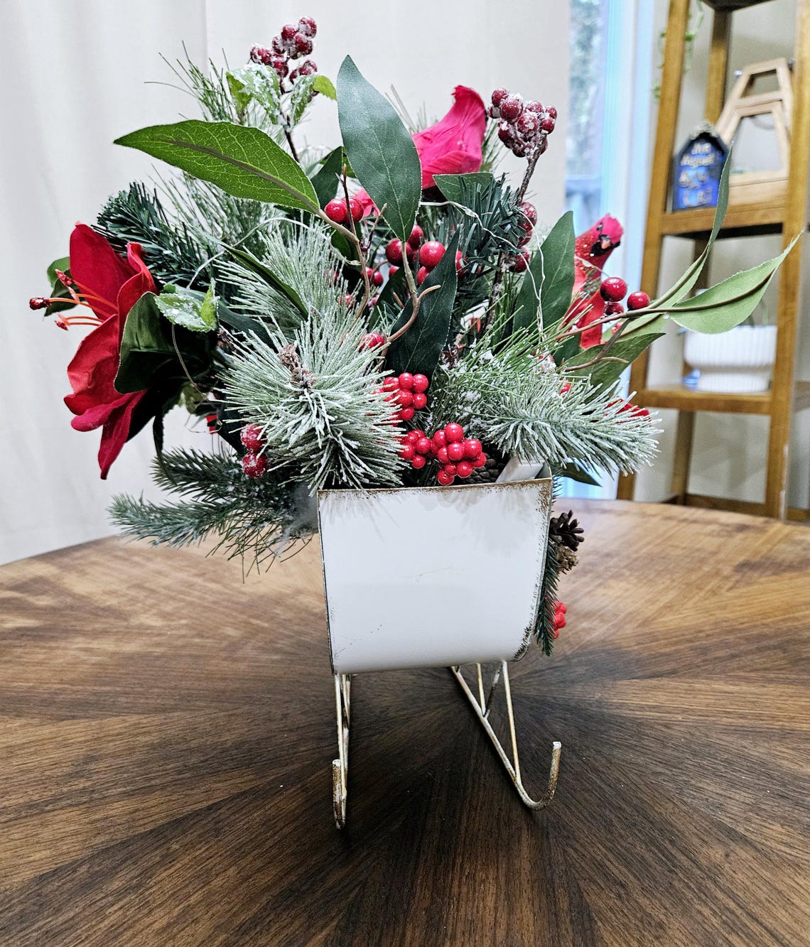 Christmas Sleigh, Santa's Sleigh, Sleigh, Christmas Centerpiece ...