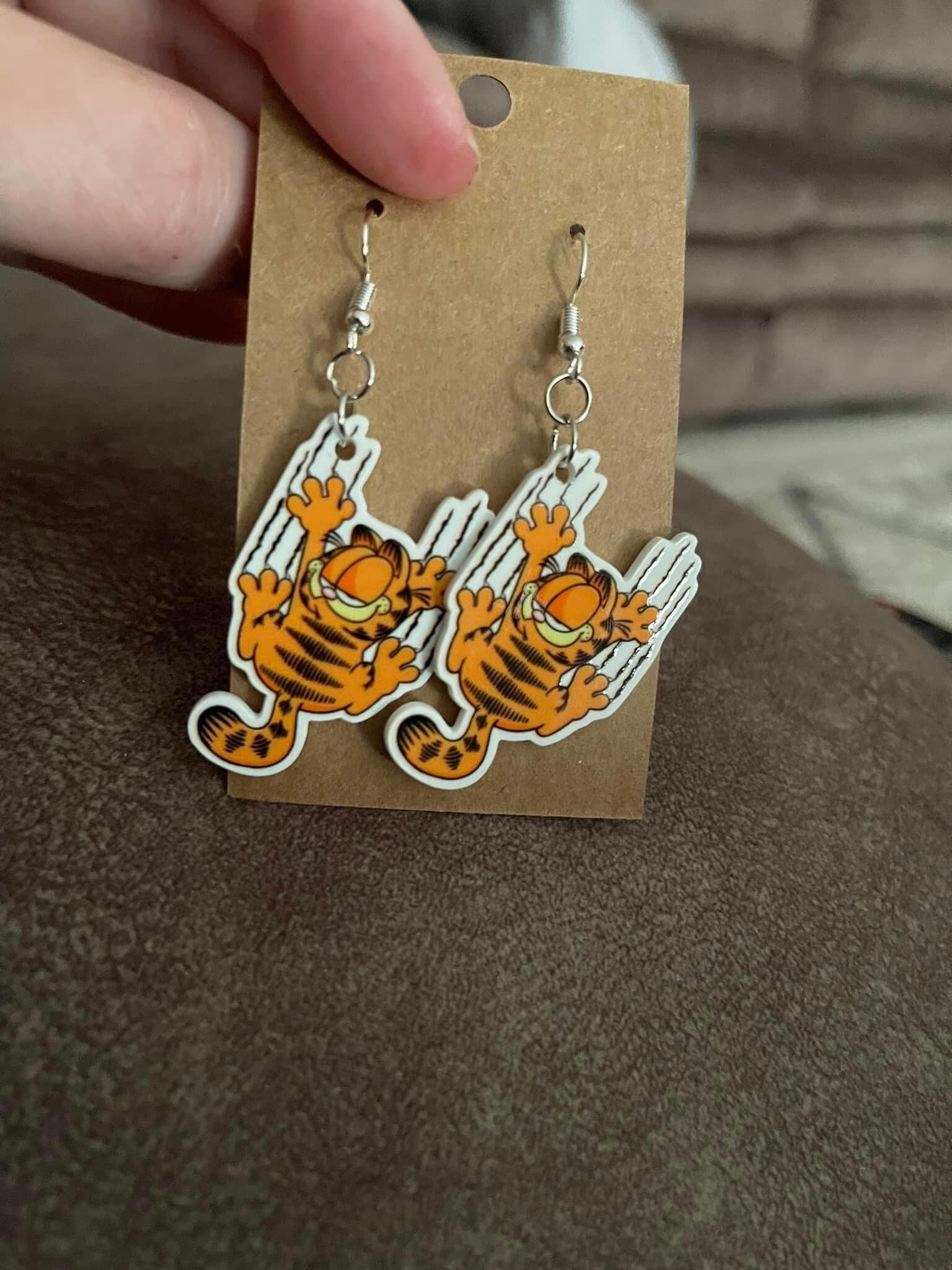 Garfield Earrings - Etsy
