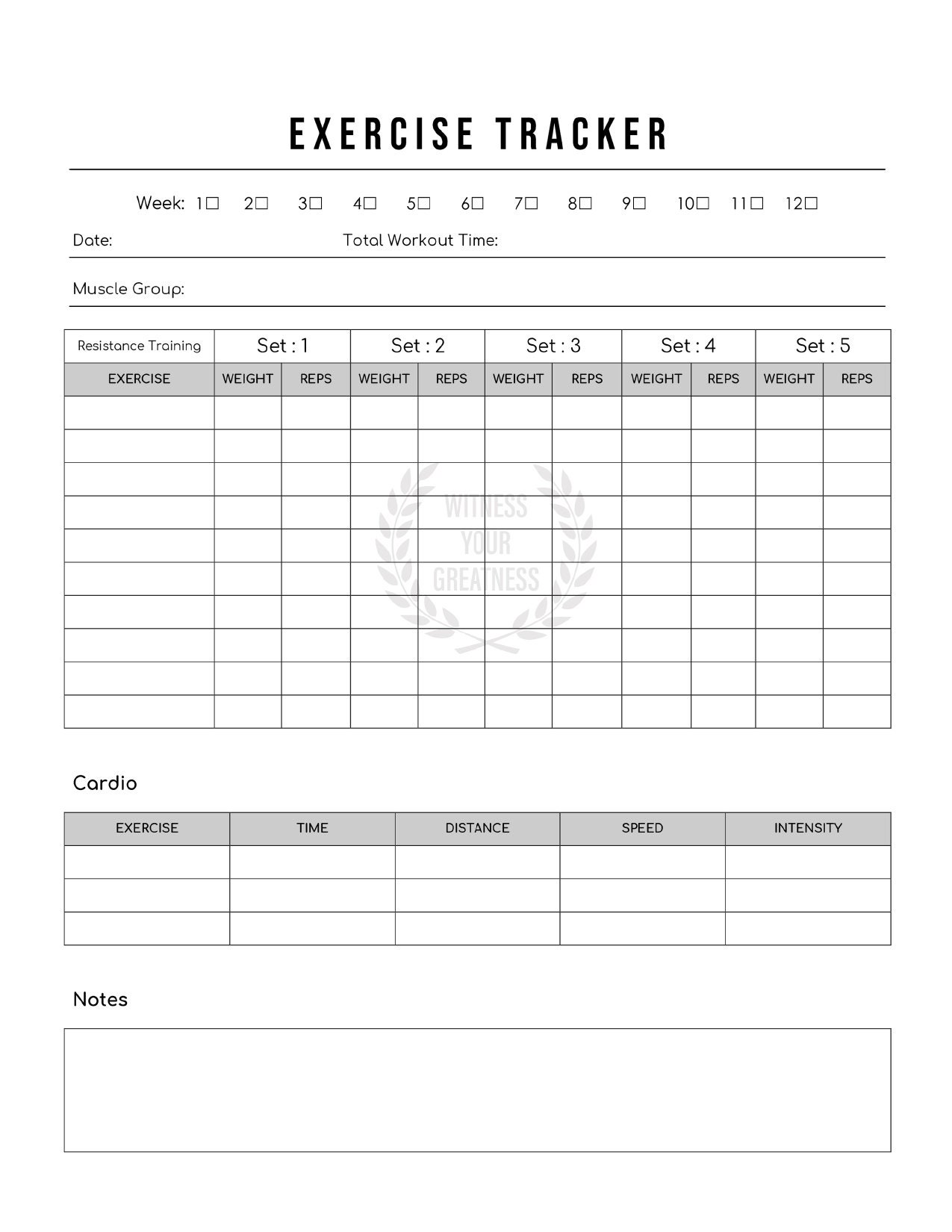 12 Week Fitness Plan - Fitness Program - Home Workout - Weight Training ...