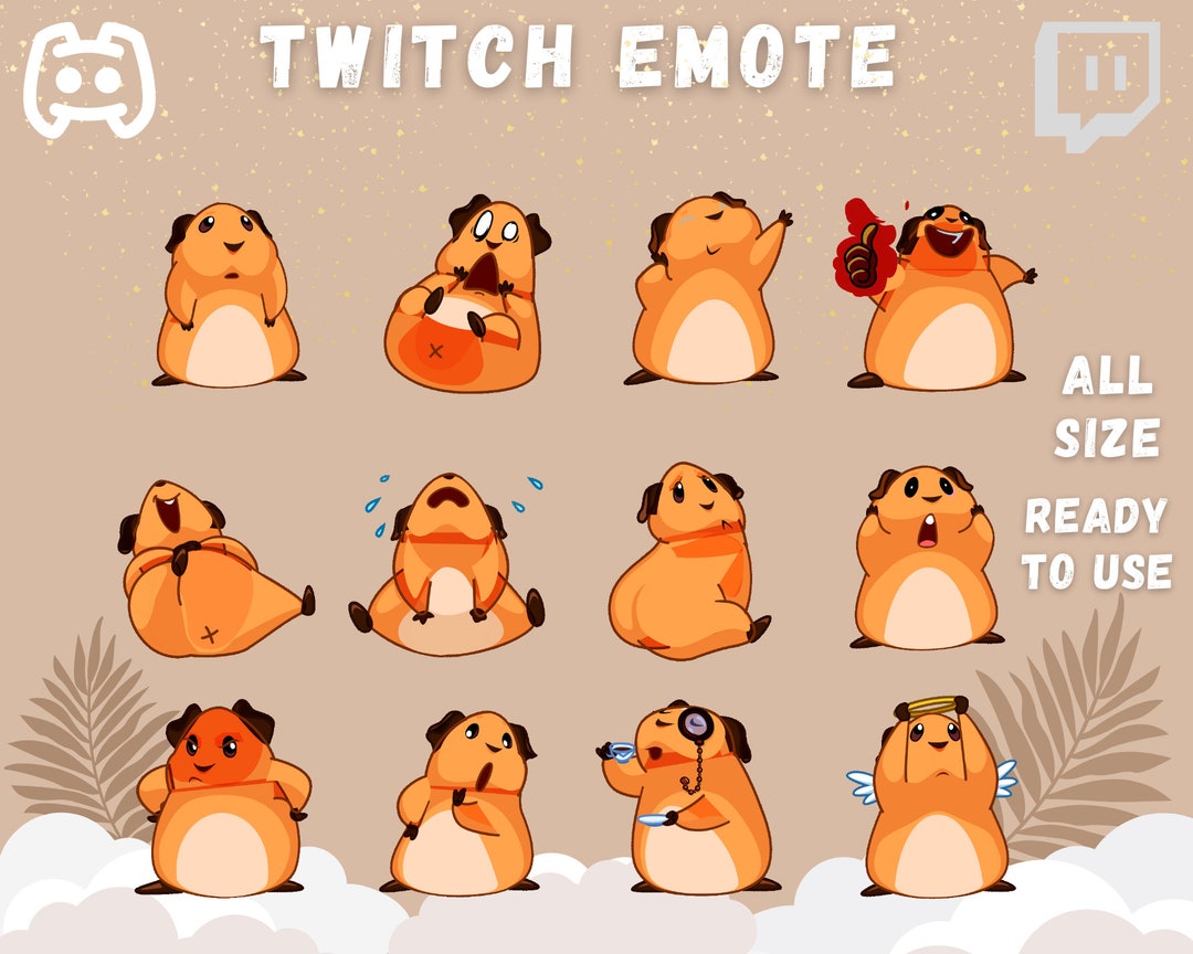 Twitch Emotes Pack Cute Animal Emotes Animated Emotes - Etsy