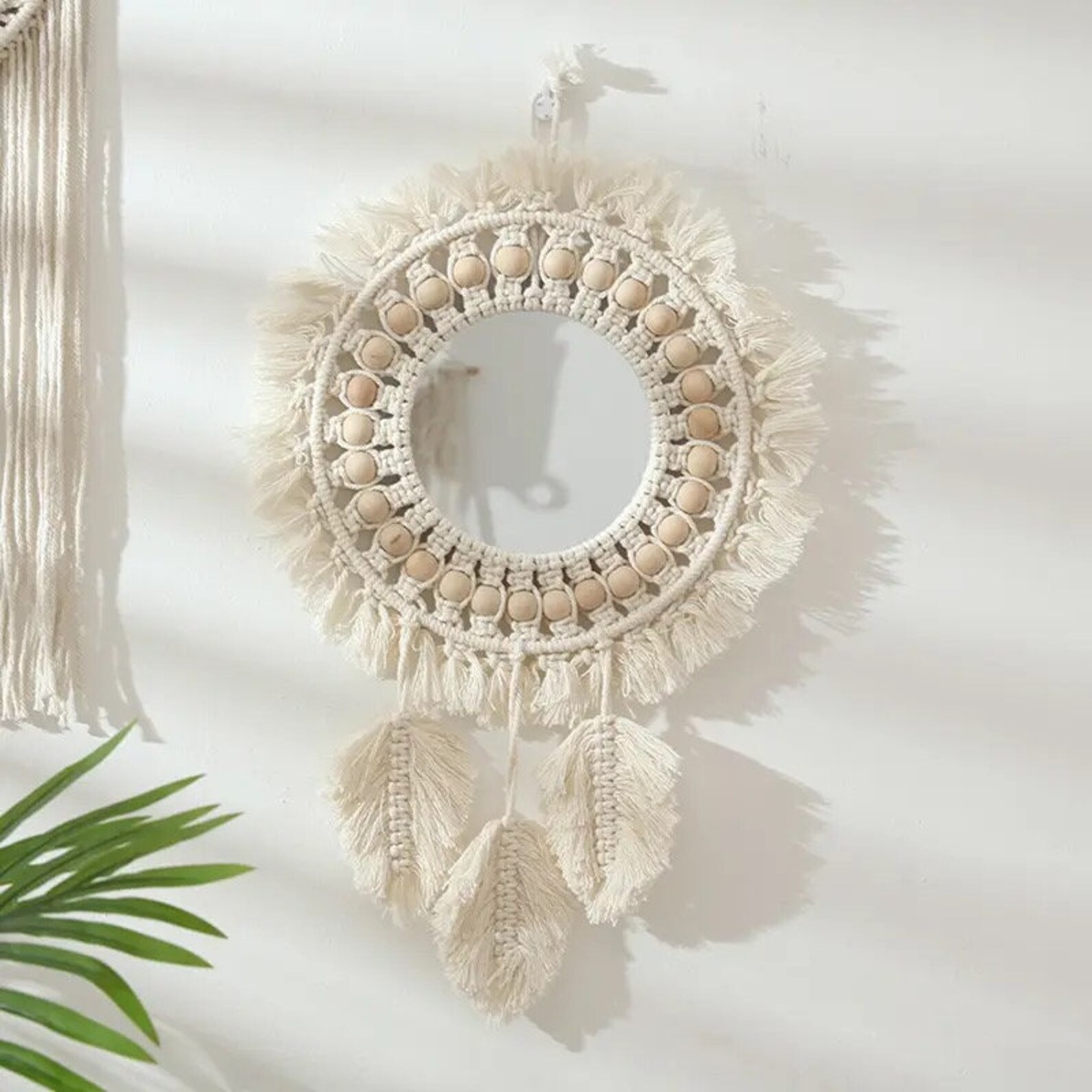 Handmade Macrame Wall Mirror Boho Round Mirror Room Decor for Living ...