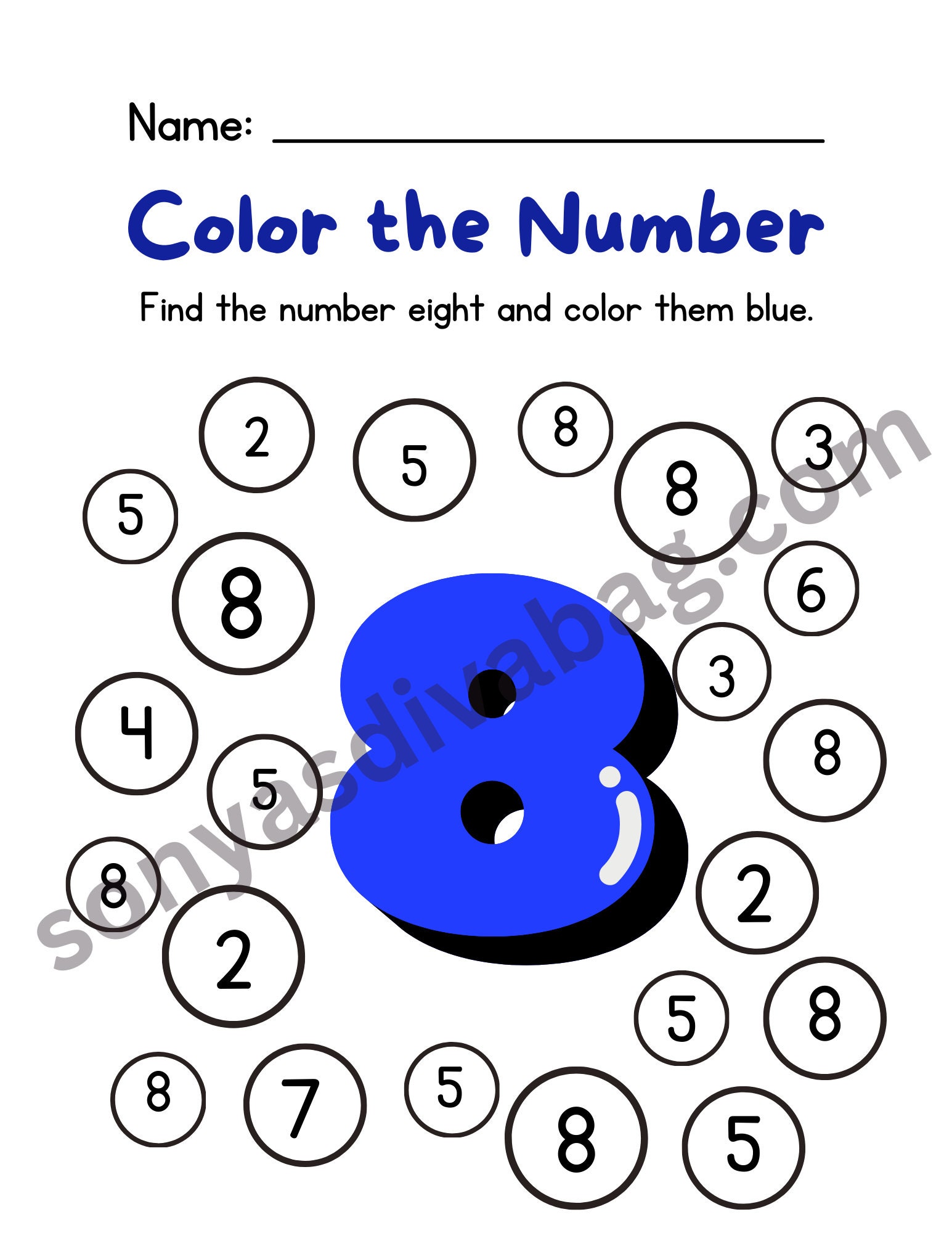 1-9 Number Recognition | Math Worksheets | Preschool Pages | Simple ...