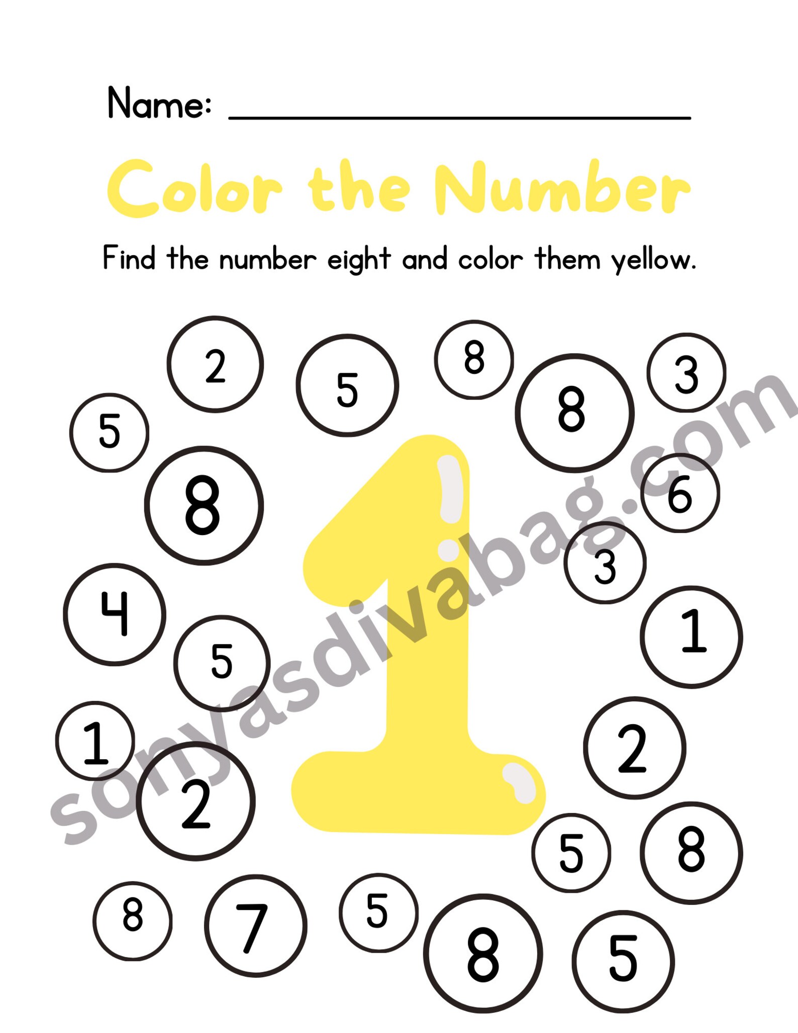1-9 Number Recognition | Math Worksheets | Preschool Pages | Simple ...