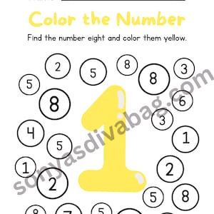 1-9 Number Recognition | Math Worksheets | Preschool Pages | Simple ...