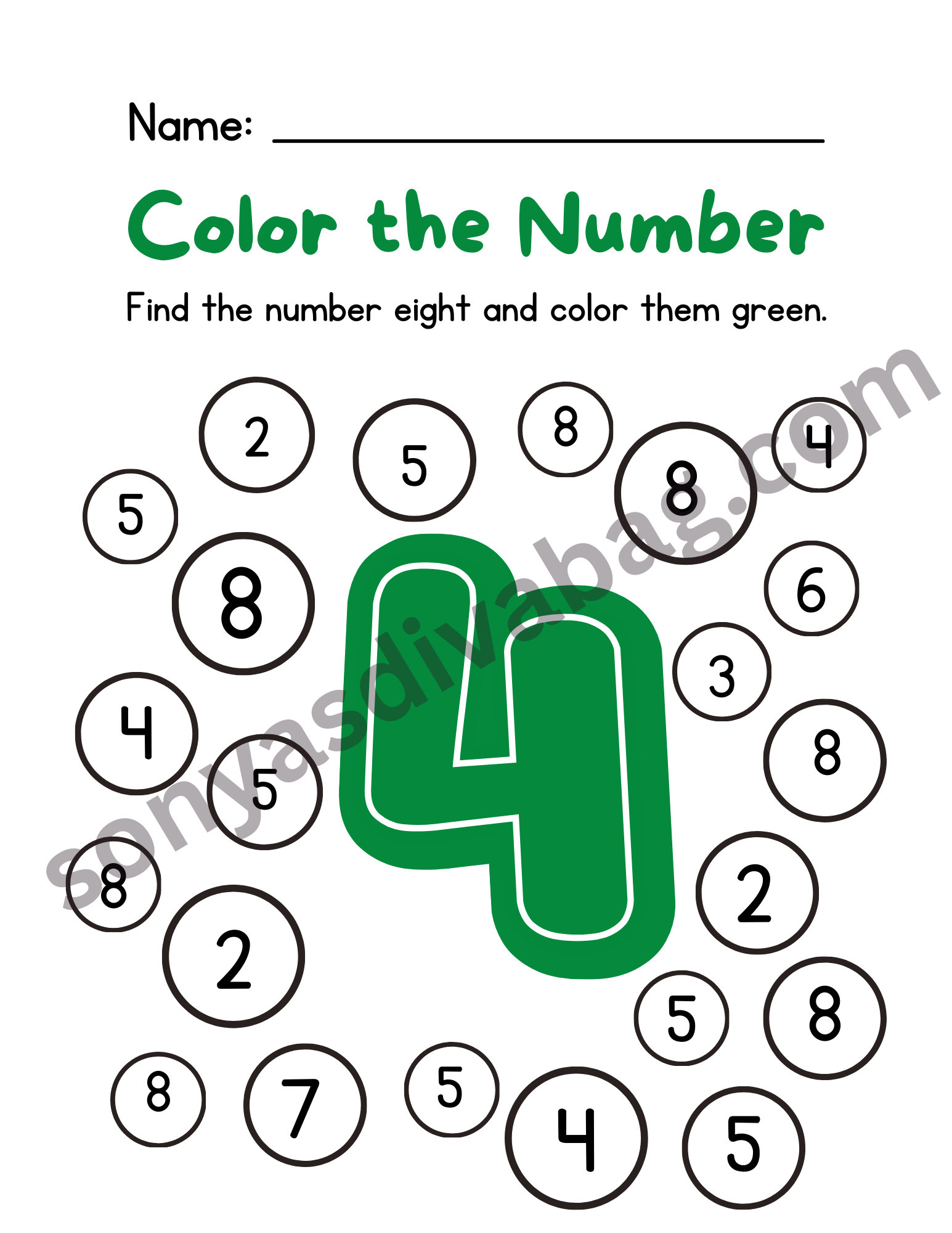 1-9 Number Recognition Math Worksheets Preschool Pages Simple 1st Grade ...