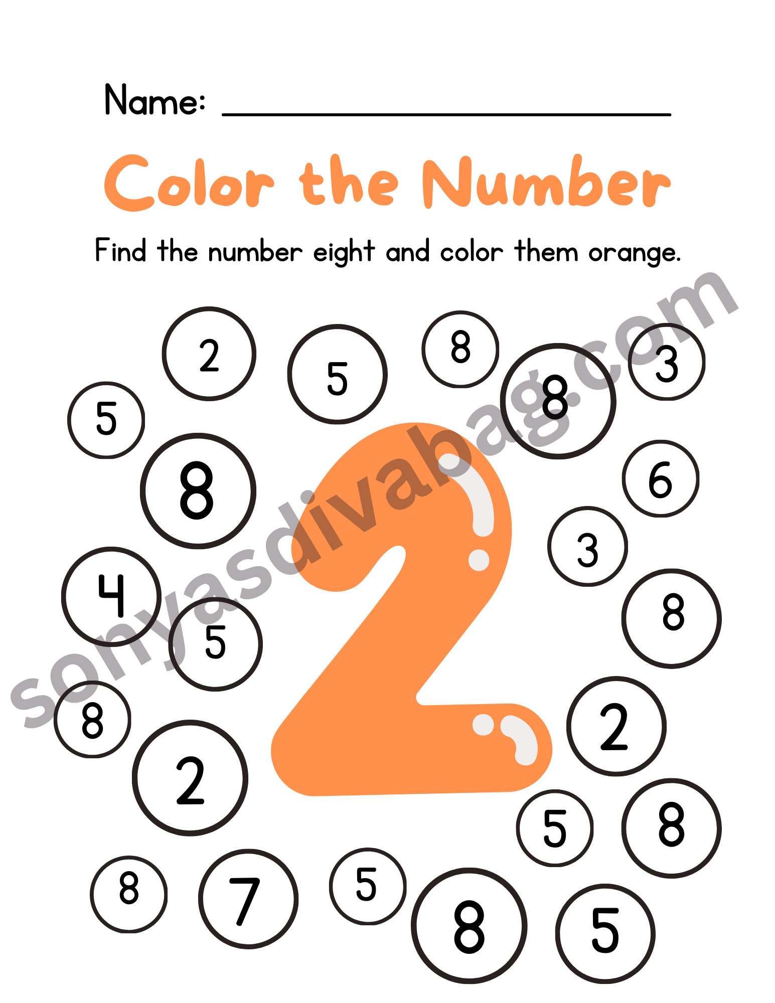 1-9 Number Recognition | Math Worksheets | Preschool Pages | Simple ...