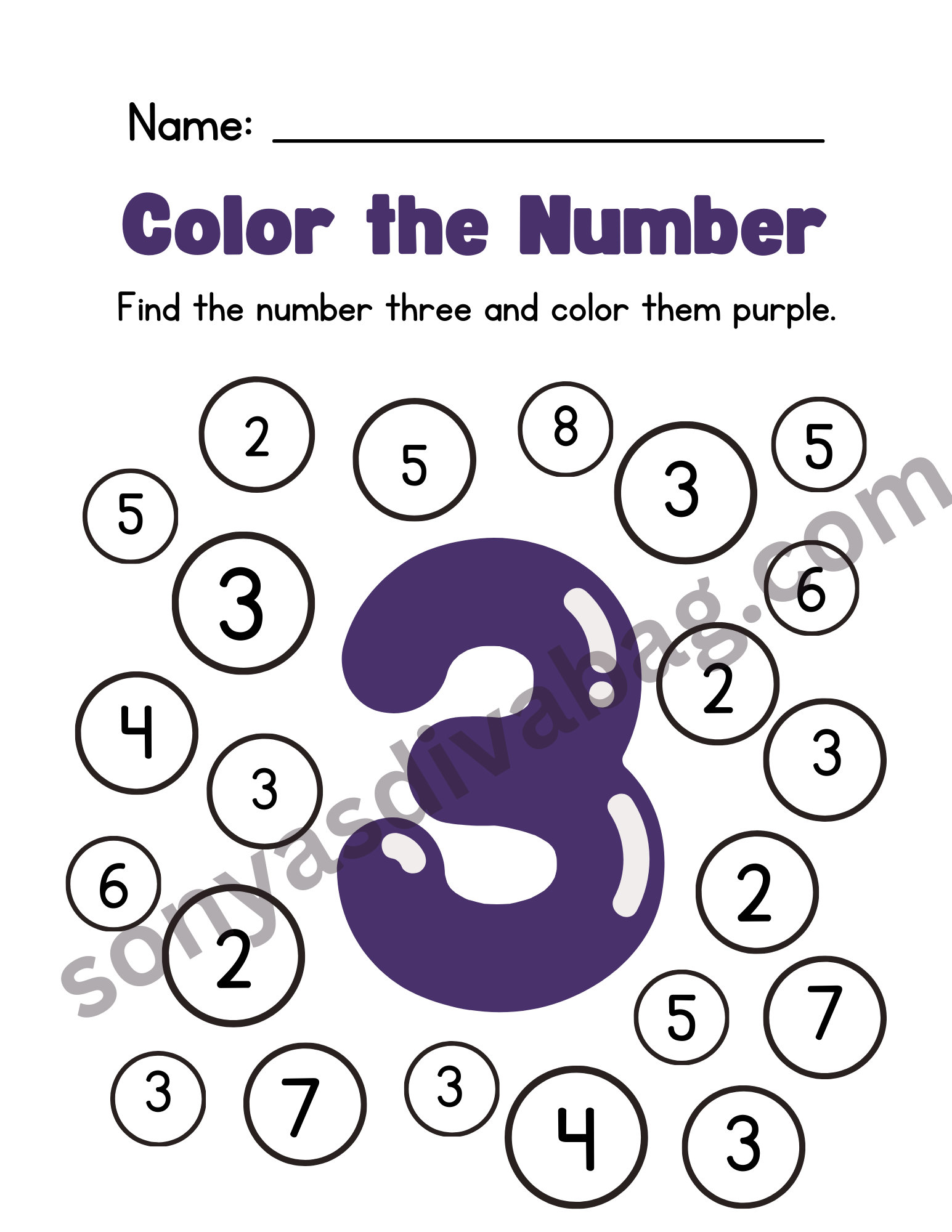 1-9 Number Recognition | Math Worksheets | Preschool Pages | Simple ...