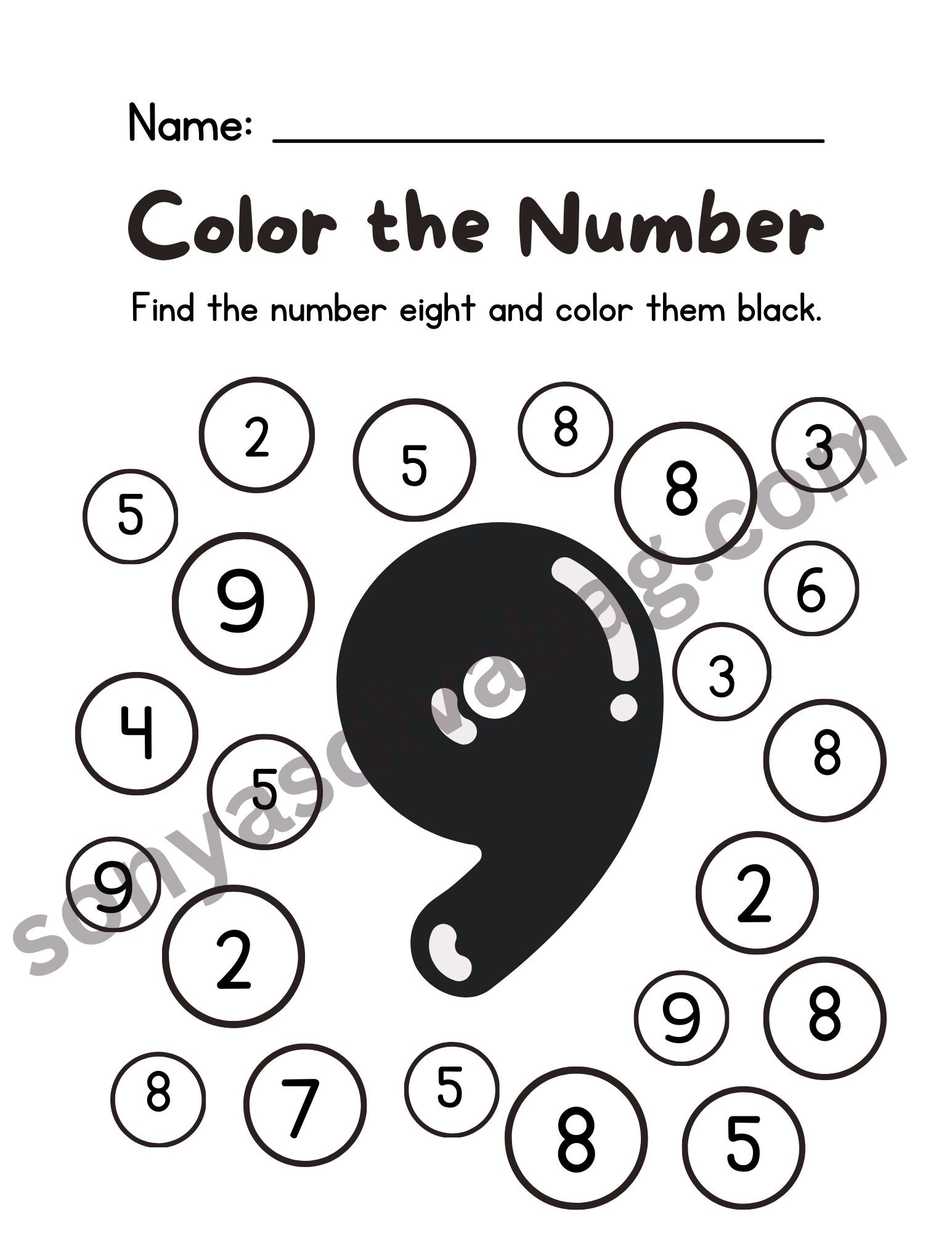 1-9 Number Recognition Math Worksheets Preschool Pages Simple 1st Grade ...