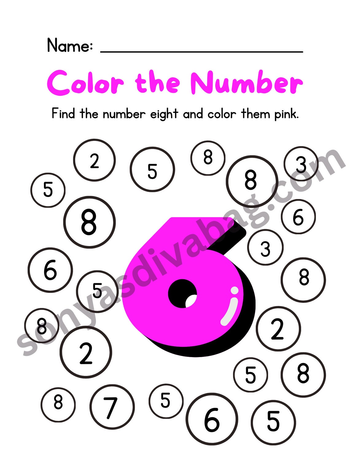 1-9 Number Recognition | Math Worksheets | Preschool Pages | Simple ...