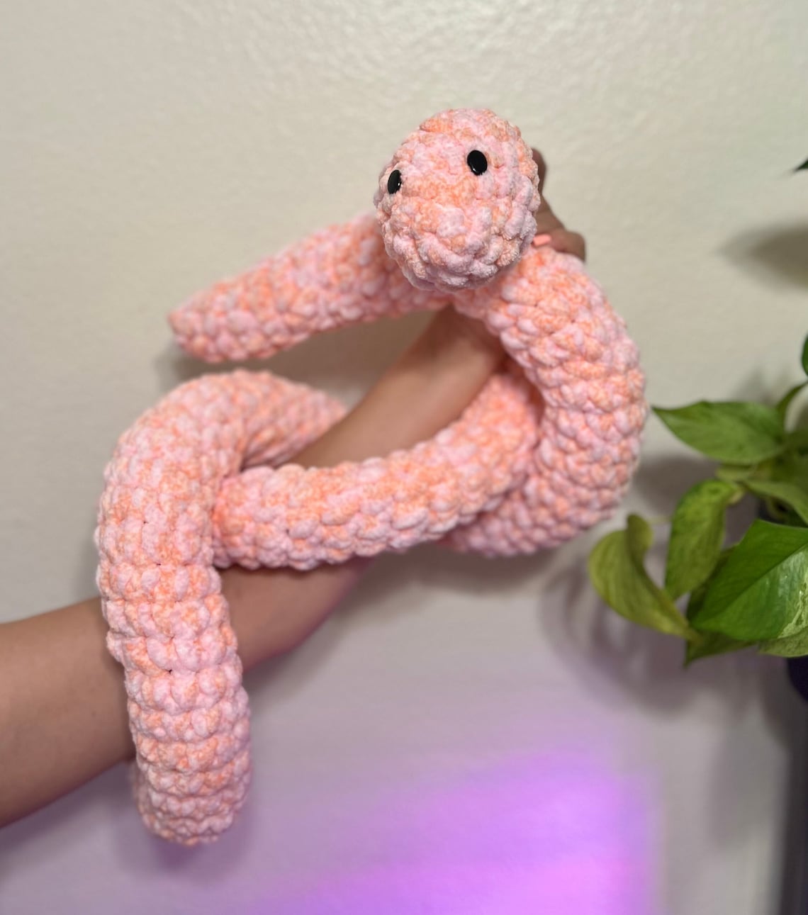 Jumbo Snake Crochet Plush, Amigurumi Snake Plush, Snake Crochet Plush ...