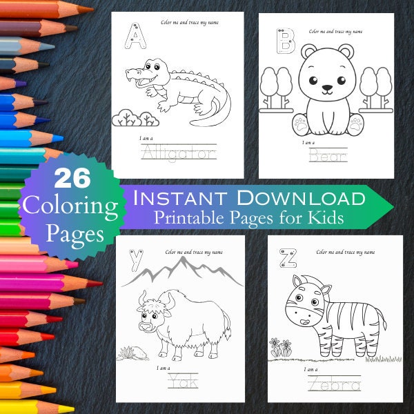 Coloring Pages a to Z - Etsy