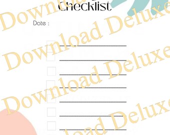 Daily Checklist / Instant Download / Letter Size / Printable PDF/ PNG ...