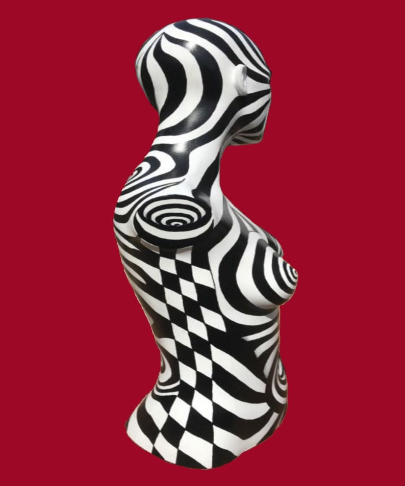 Op Art, Optical Illusion Hand Painted Mannequin, Vintage Fibreglass - Etsy