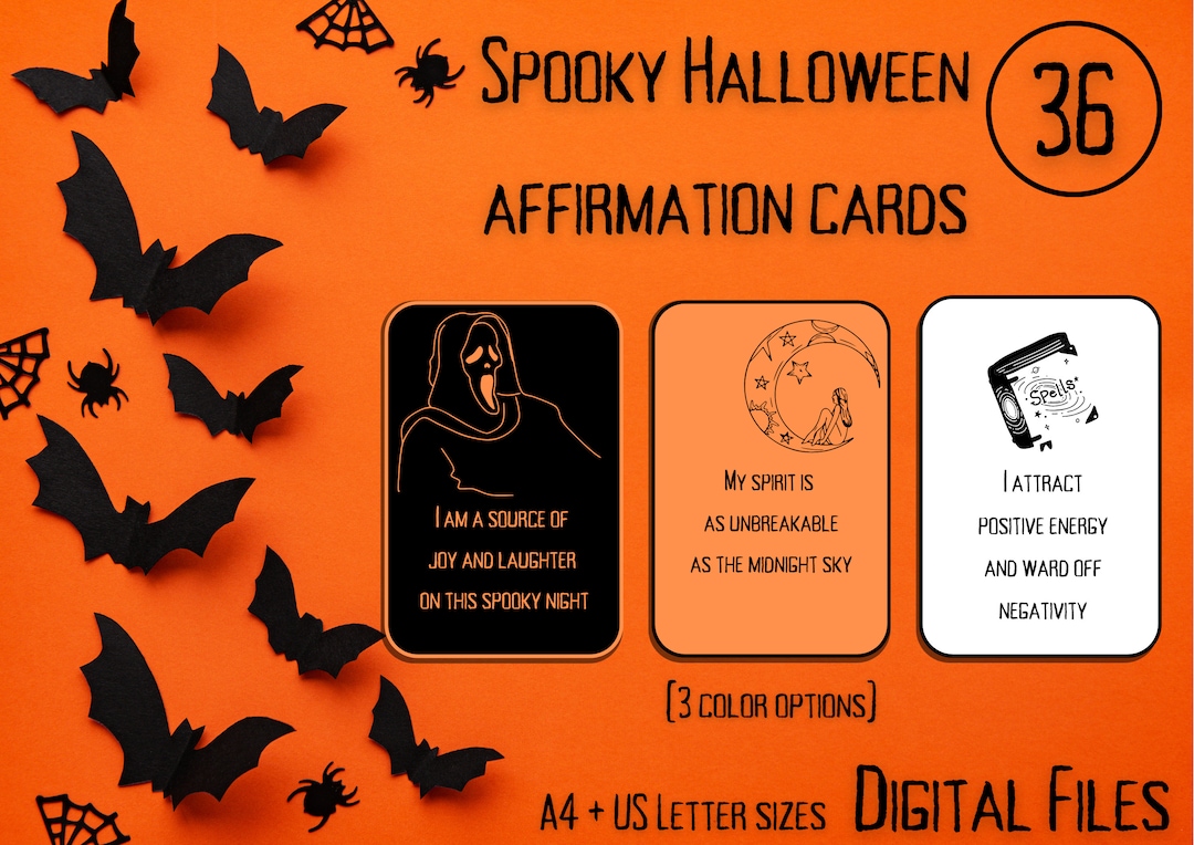 36 Halloween Affirmation Cards Digital Positive Daily - Etsy