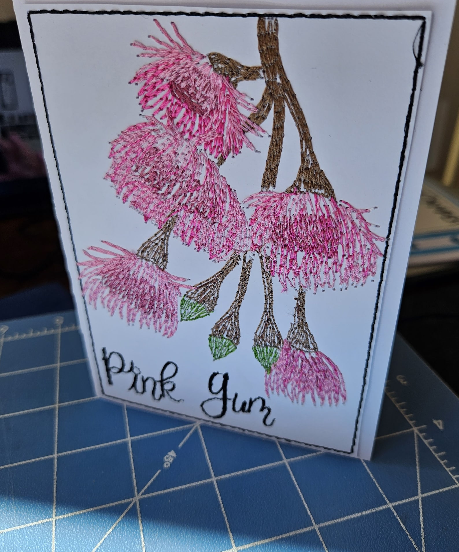 BDT Pink Gum A Floral Machine Embroidery Specifically for Cardstock A ...