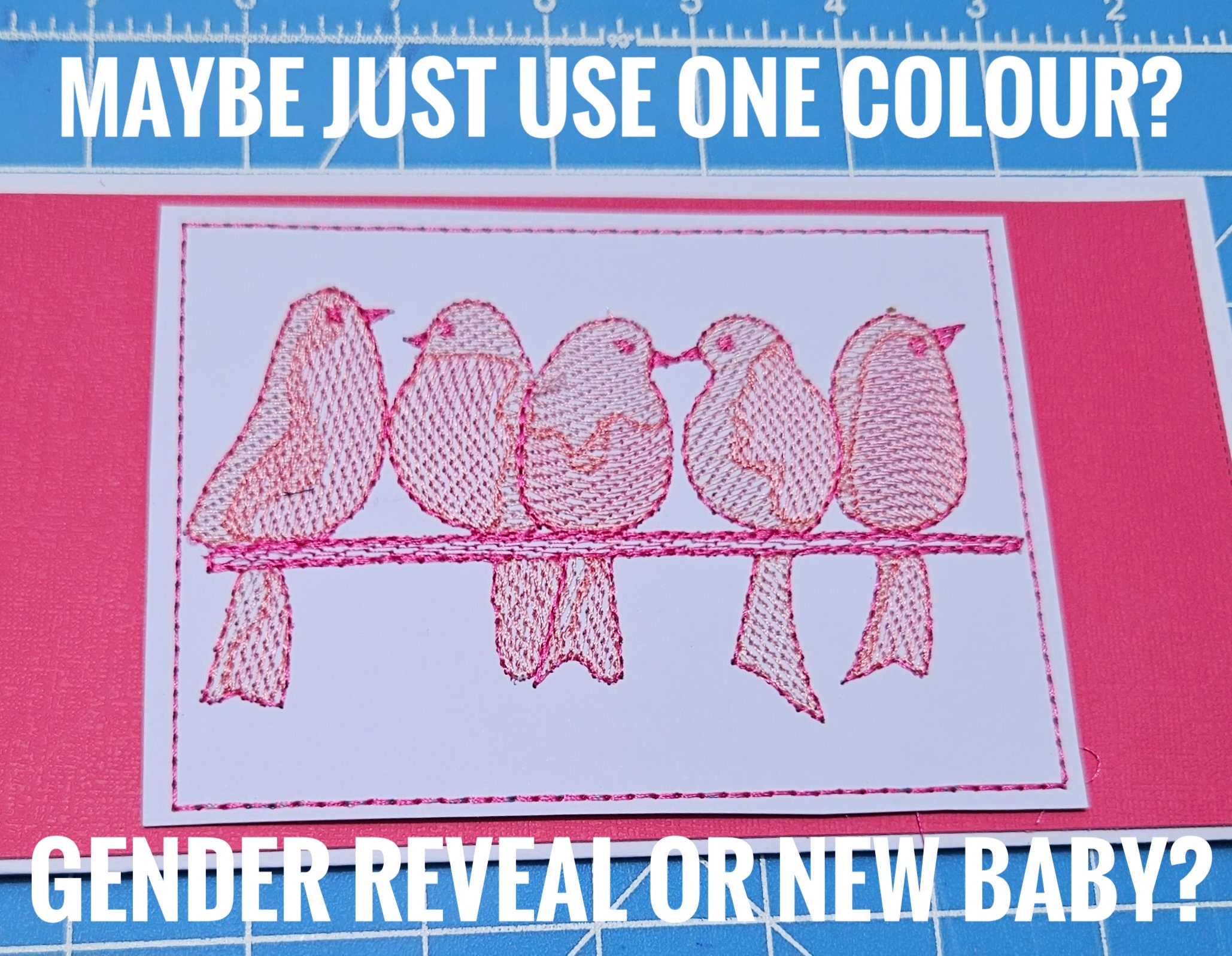 5 Bright Birdies A Machine Embroidery Specifically for Cardstock A ...