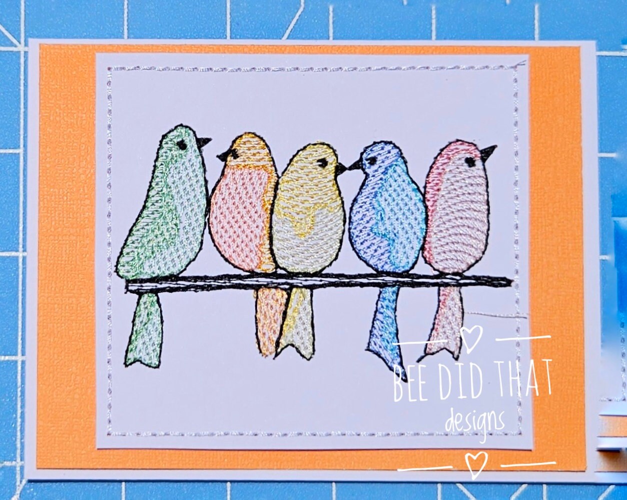 5 Bright Birdies A Machine Embroidery Specifically for Cardstock A ...