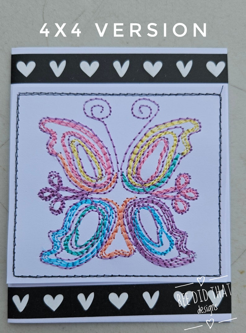 BDT Boho Butterfly A Machine Embroidery Specifically for Cardstock A ...