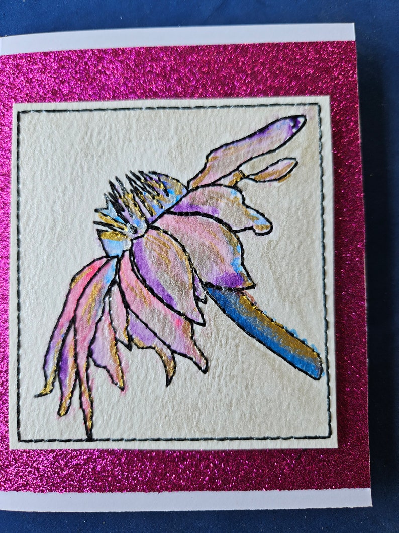 BDT Single Daisy OUTLINE a Stitch & Paint Design Digitised for Watercolour Paper as Well as ...