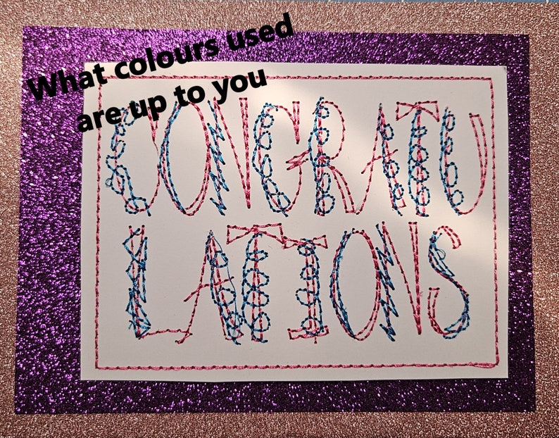 Curly Congratulations - A Machine Embroidery Specifically for Cardstock ...