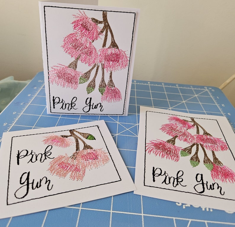 BDT Pink Gum A Floral Machine Embroidery Specifically for Cardstock A ...